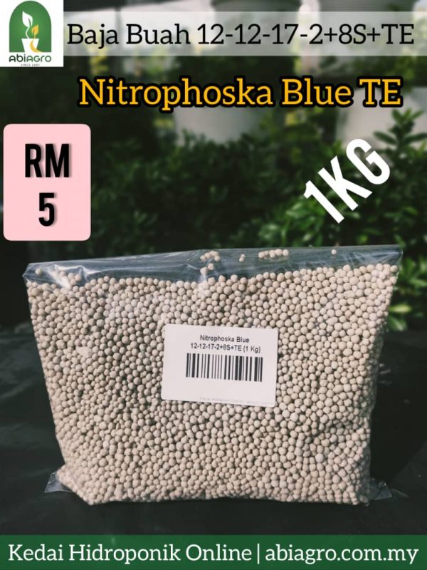 Baja Nitrophoska Blue NPK 12:12:17:2+8S+TE Cap Singa & Kuda 1 Kg Ready ...